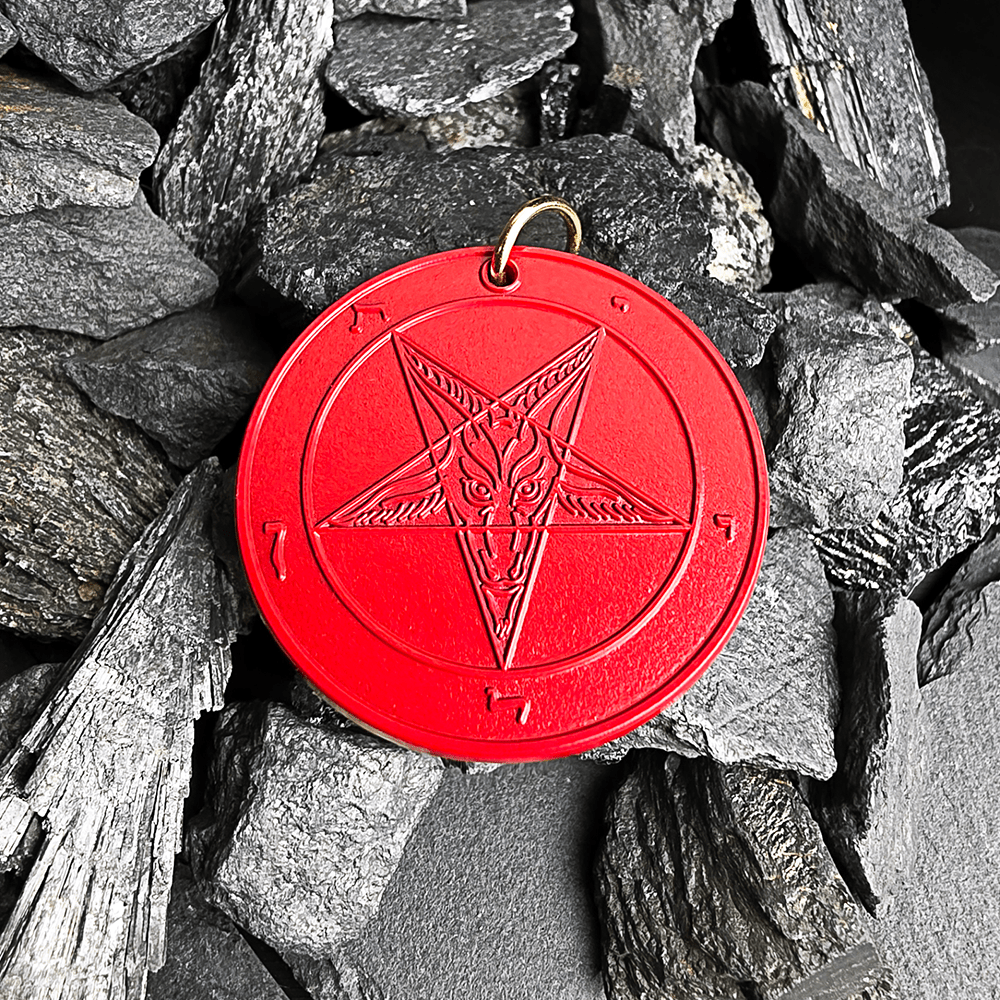 The Pyre Moon - Baphomet Cloisonné Medallion - Satanme