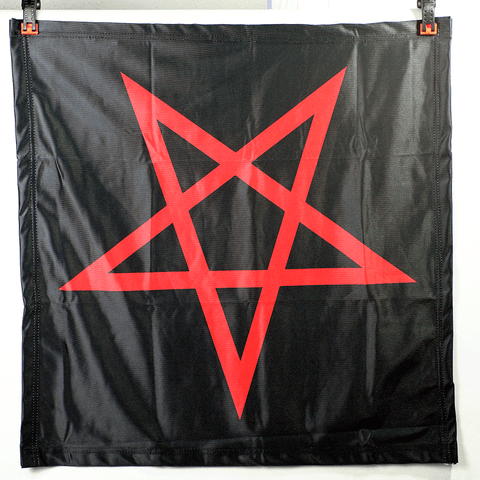 Red Inverted Pentagram Banner – Satanme